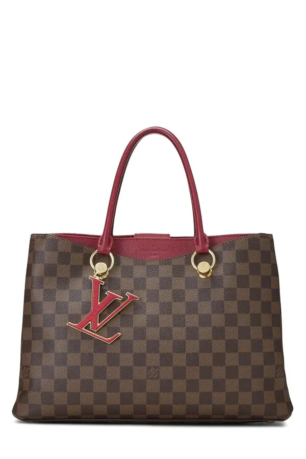 LOUIS VUITTON Damier Ebene Riverside Tote - Brown