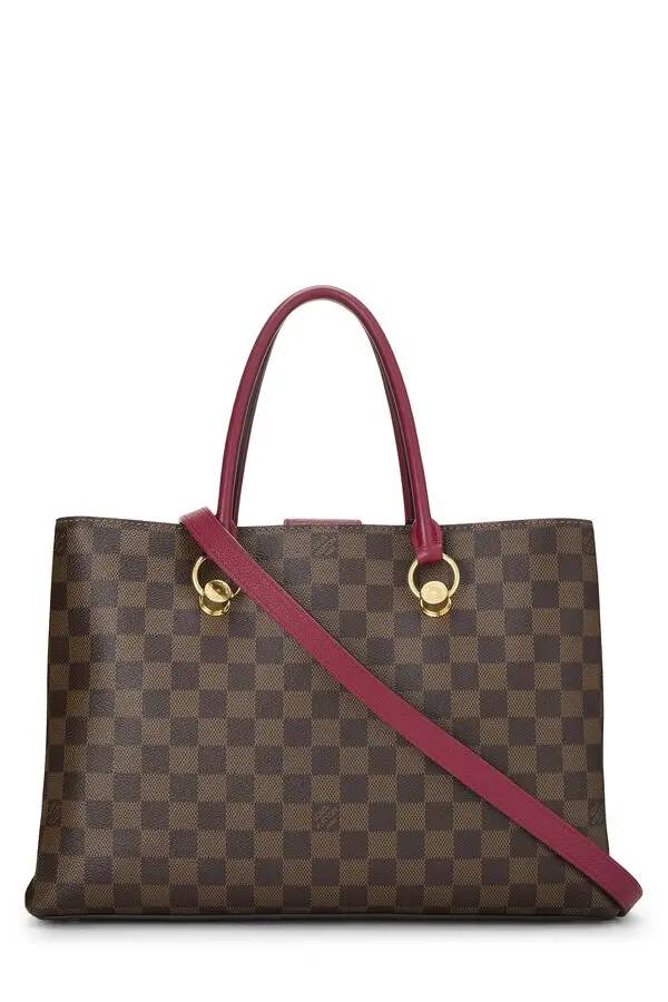 LOUIS VUITTON Damier Ebene Riverside Tote - Brown