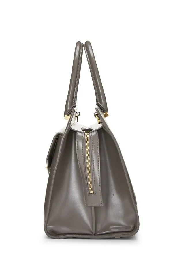 Saint Laurent Calfskin Uptown Tote - Grey