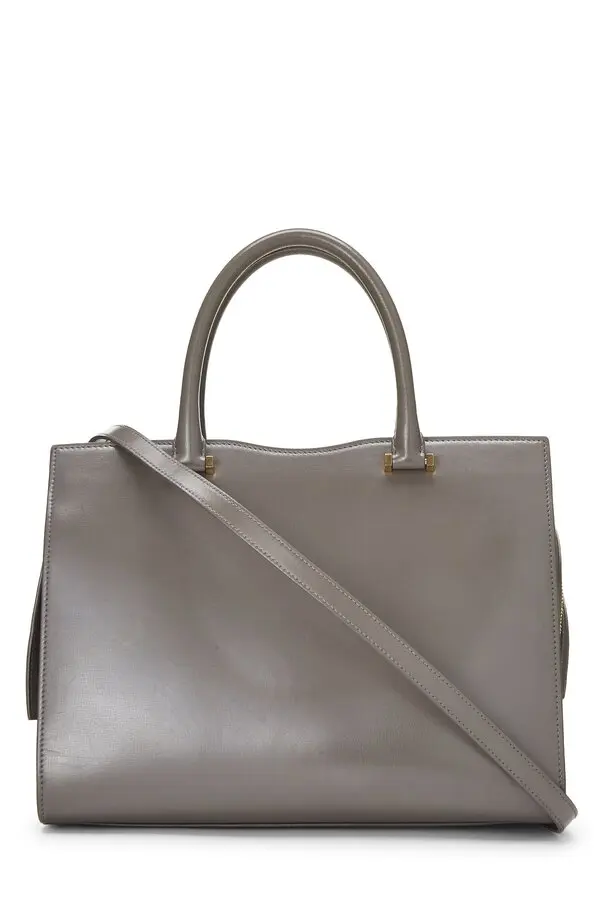 Saint Laurent Calfskin Uptown Tote - Grey