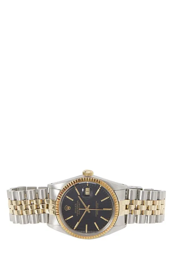 Rolex Stainless Steel & 18k Gold Tapestry Datejust 16013