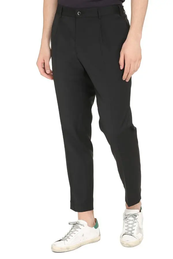 THE (ALPHABET) Wool Blend Tailored Trousers - Black