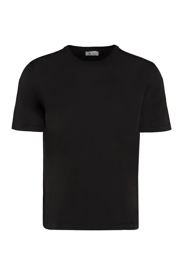 THE (ALPHABET) The Cotton Knit T-shirt - Black