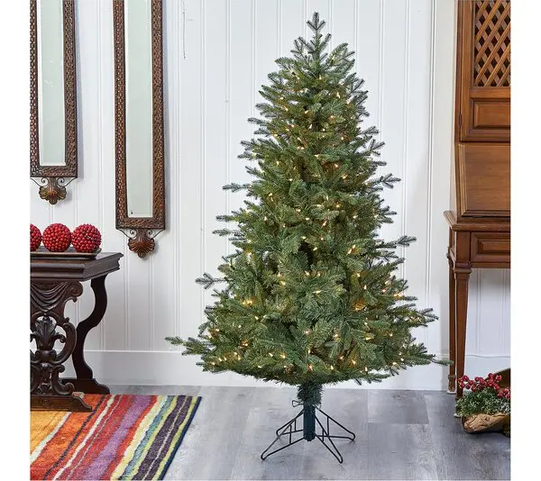 NEARLY NATURAL 5' New Hampshire Spruce Faux Chr Stmas Tree - One-color