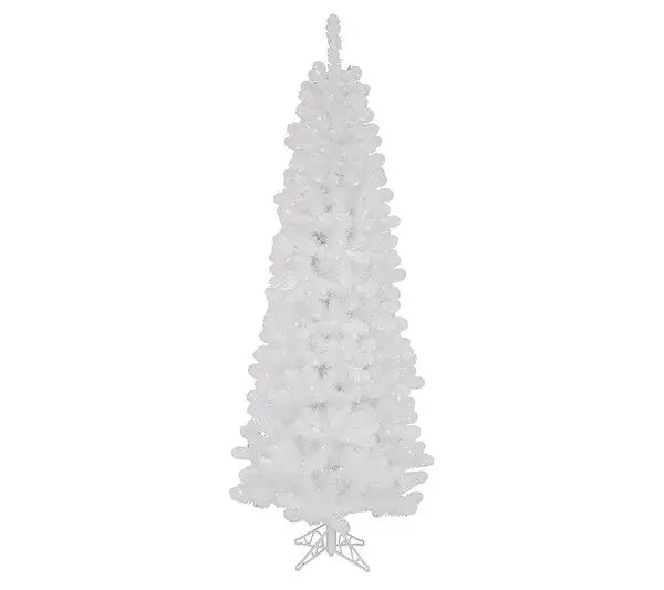 VICKERMAN 6.5' X 32' Prelit White Salem Pencil Pine Tree - One-color