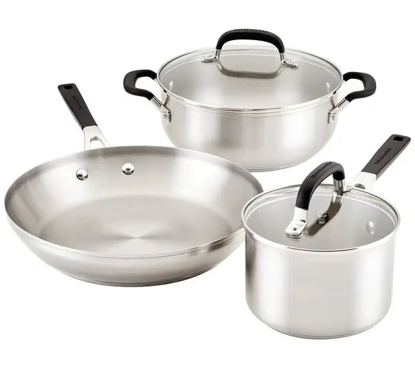 KITCHENAID Stainless Steel Cookware 5pc Set - Silver