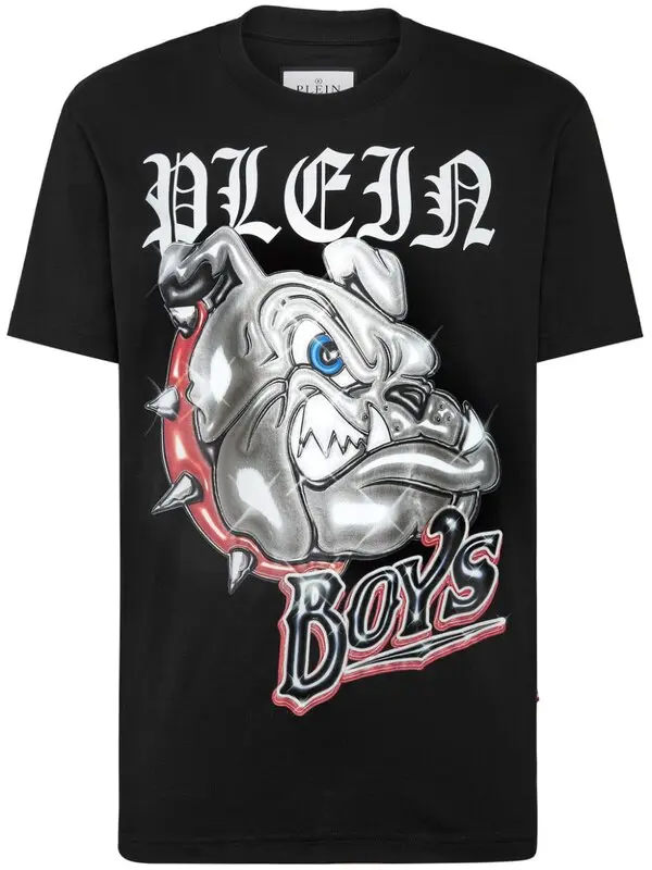 Philipp Plein Bulldogs Cotton T-shirt - Black