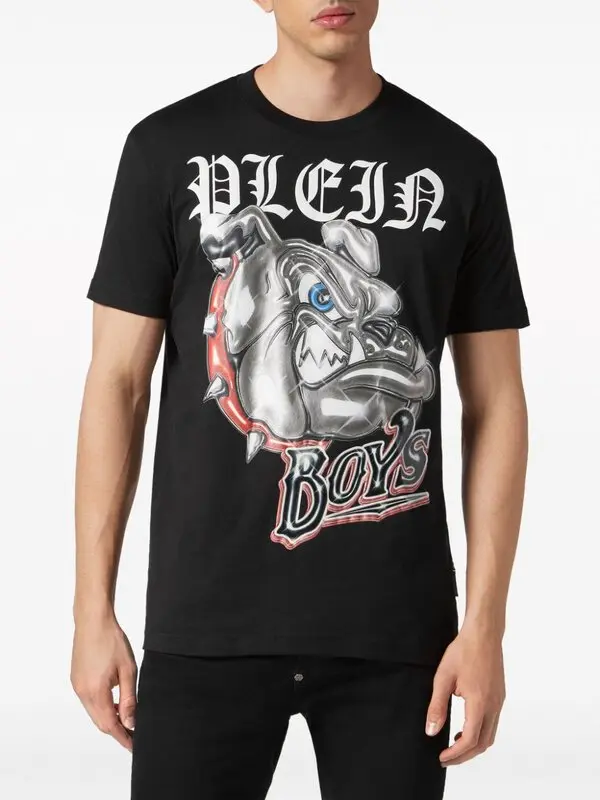 Philipp Plein Bulldogs Cotton T-shirt - Black
