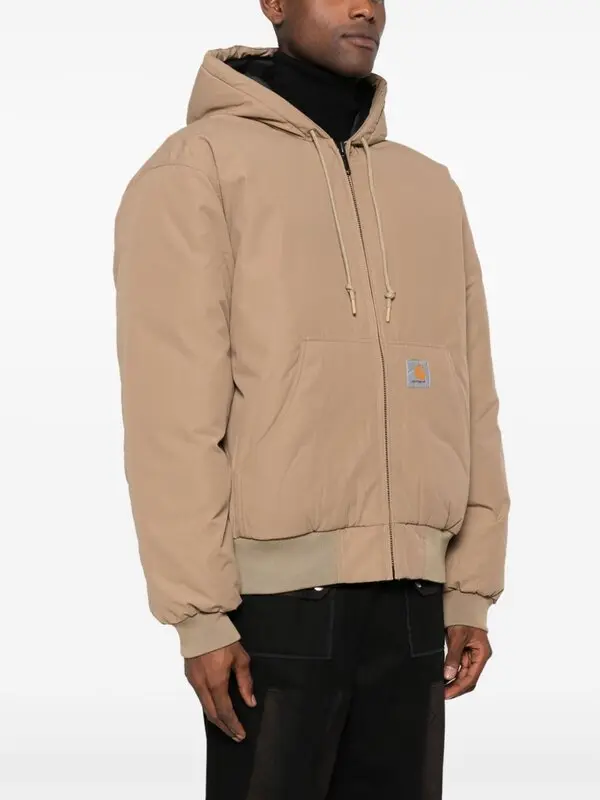 Carhartt Work In Progress Active Logo-appliqué Hooded Jacket - Neutrals