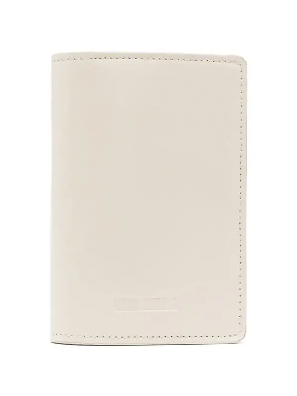UMA WANG Logo-debossed Leather Wallet - Neutrals