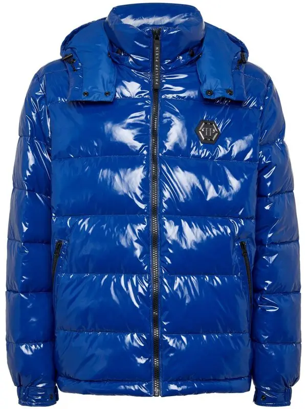 Philipp Plein Hexagon Logo-plaque Padded Jacket - Blue