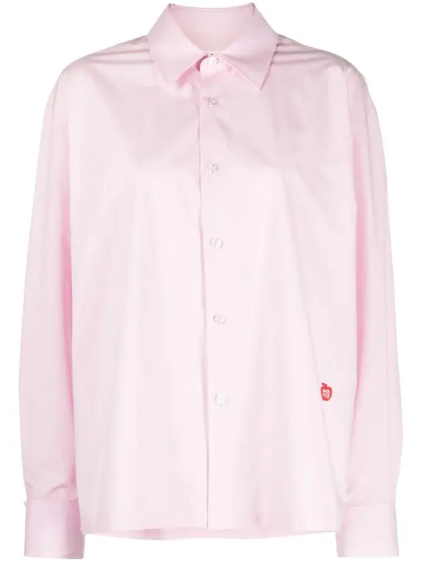 Alexander Wang Logo-patch Cotton Shirt - Pink