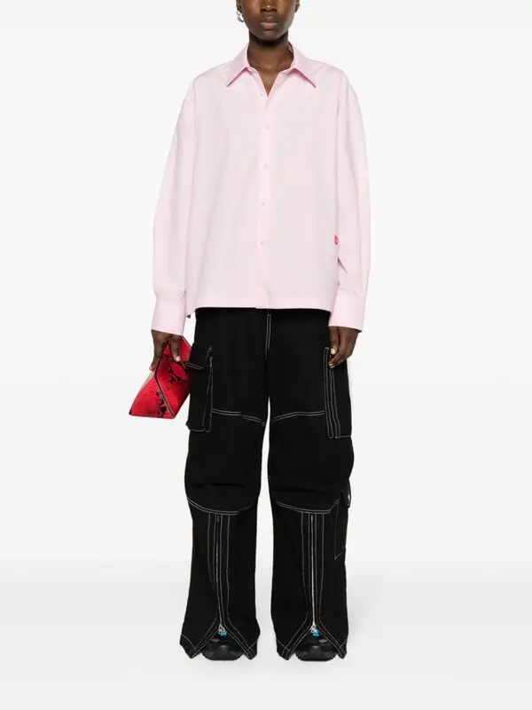 Alexander Wang Logo-patch Cotton Shirt - Pink
