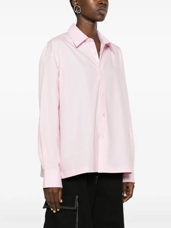 Alexander Wang Logo-patch Cotton Shirt - Pink