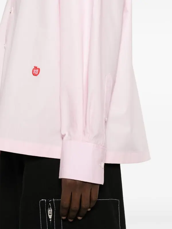 Alexander Wang Logo-patch Cotton Shirt - Pink