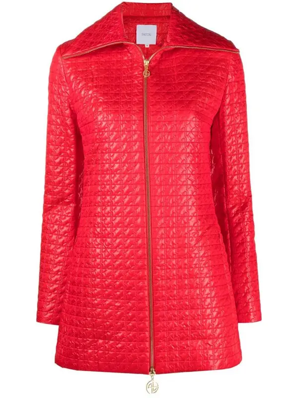 PATOU Monogram-quilted Shell Jacket - Red