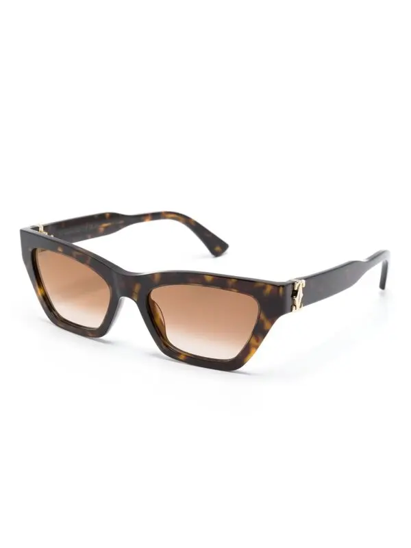 Cartier Tortoiseshell Cat-eye Frame Sunglasses - Brown