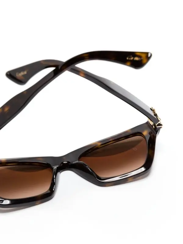 Cartier Tortoiseshell Cat-eye Frame Sunglasses - Brown