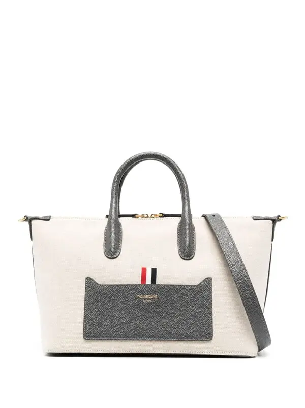Thom Browne Grosgrain-loop Tote Bag - Neutrals
