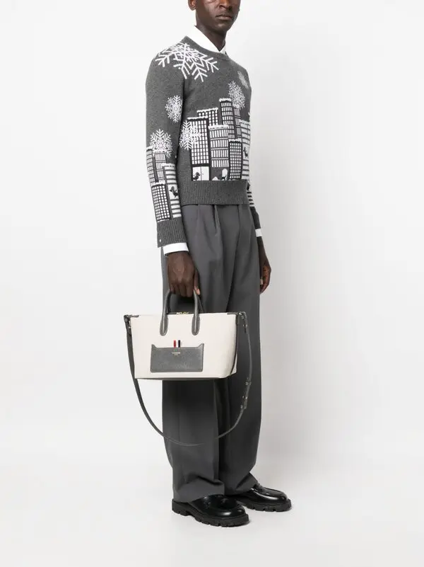 Thom Browne Grosgrain-loop Tote Bag