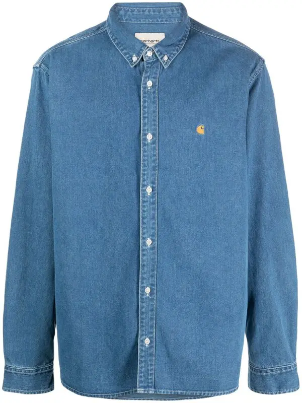 Carhartt Work In Progress Logo-embroidered Denim Shirt - Blue