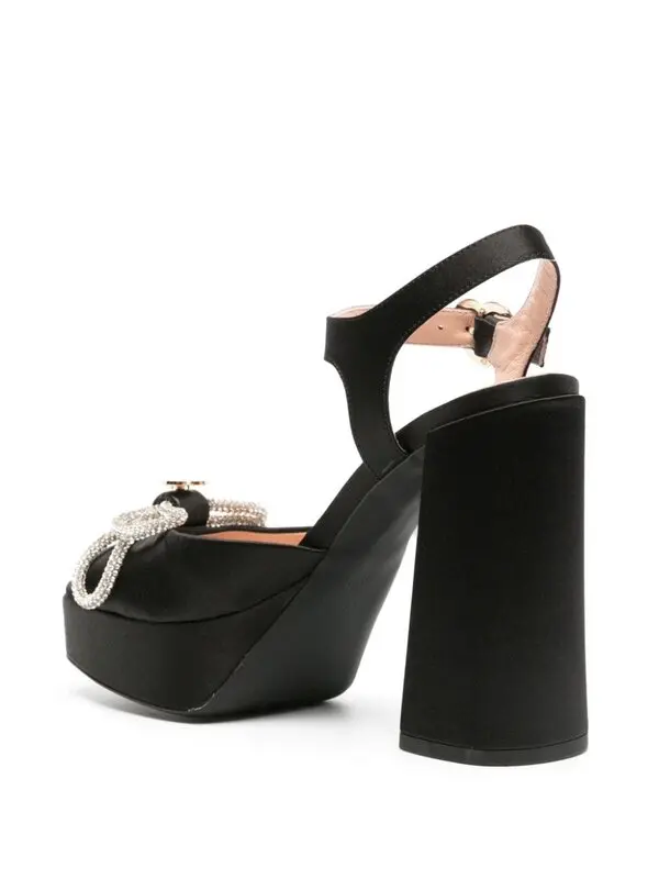 Moschino 130mm Crystal-embellished Bow Sandals - Black