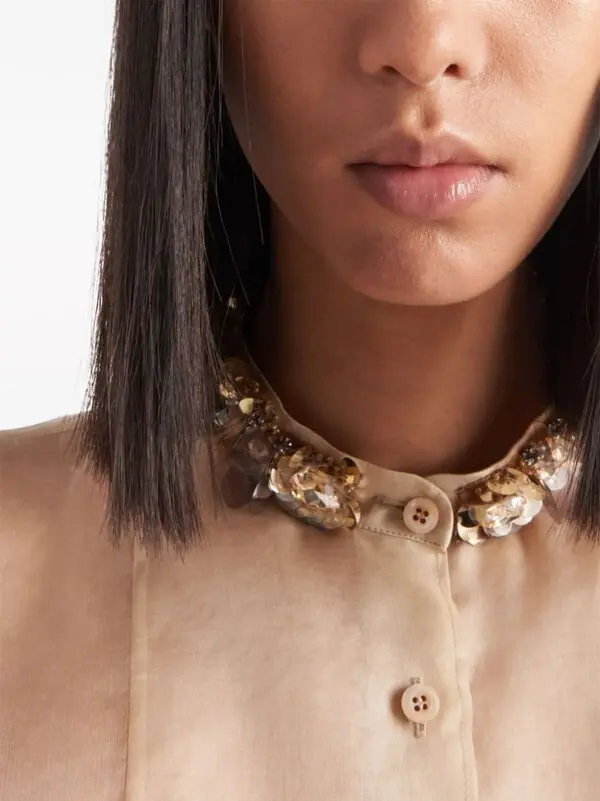 Prada Embroidered Organza Shirt