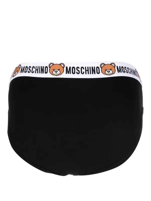 Moschino Logo-print Strap Cotton-blend Boxers - Black