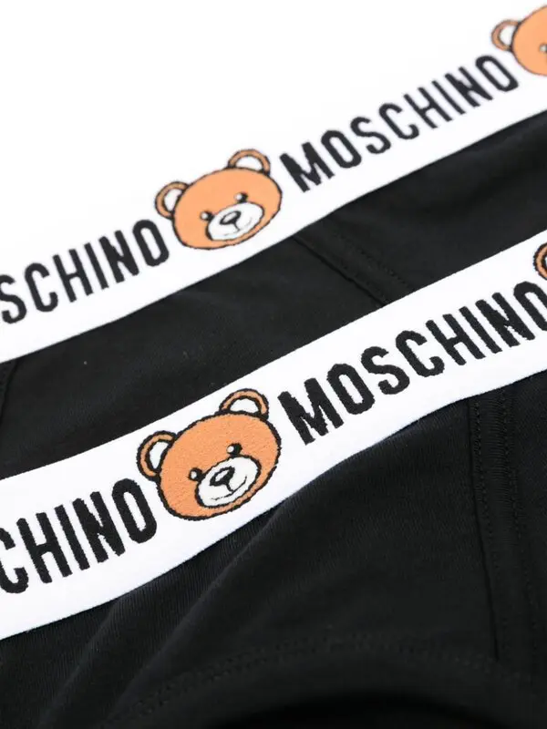 Moschino Logo-print Strap Cotton-blend Boxers - Black
