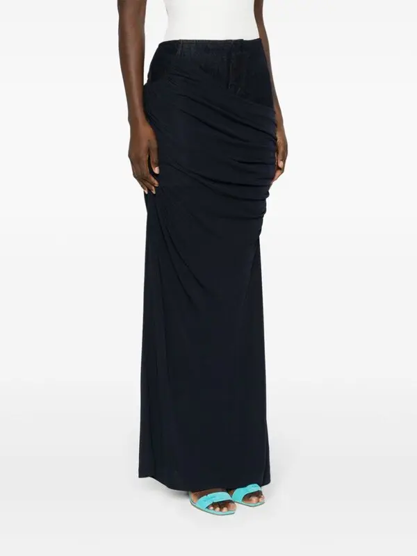 Christopher Esber Wrapped Denim-trim Maxi Skirt
