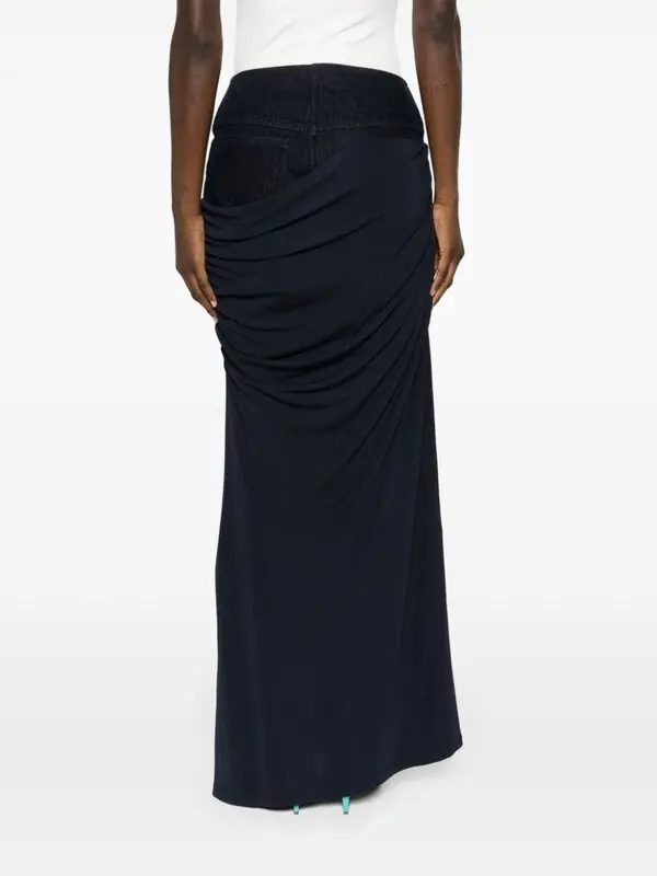 Christopher Esber Wrapped Denim-trim Maxi Skirt