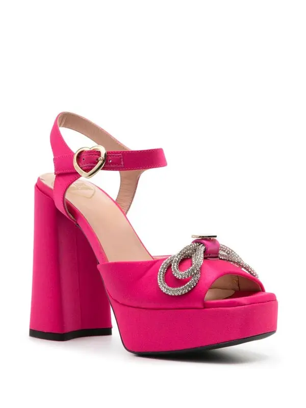 Moschino Logo-plaque Bow Sandals - Pink