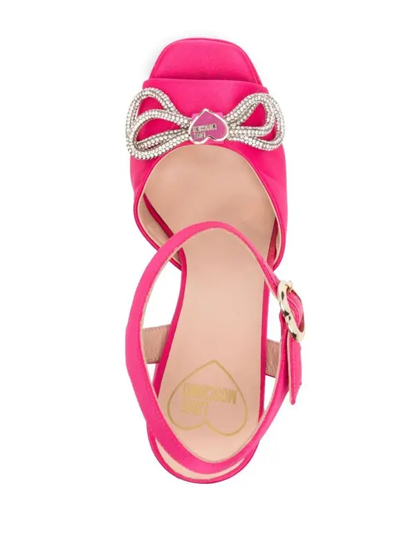 Moschino Logo-plaque Bow Sandals - Pink