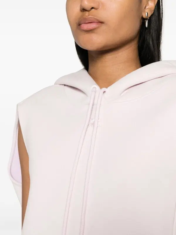 COURREGES Logo-embroidered Jersey Hoodie