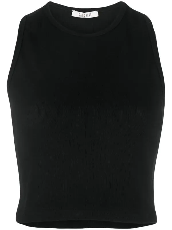 Gauchère Racerback Crop Top - Black