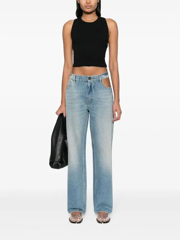 Gauchère Racerback Crop Top - Black