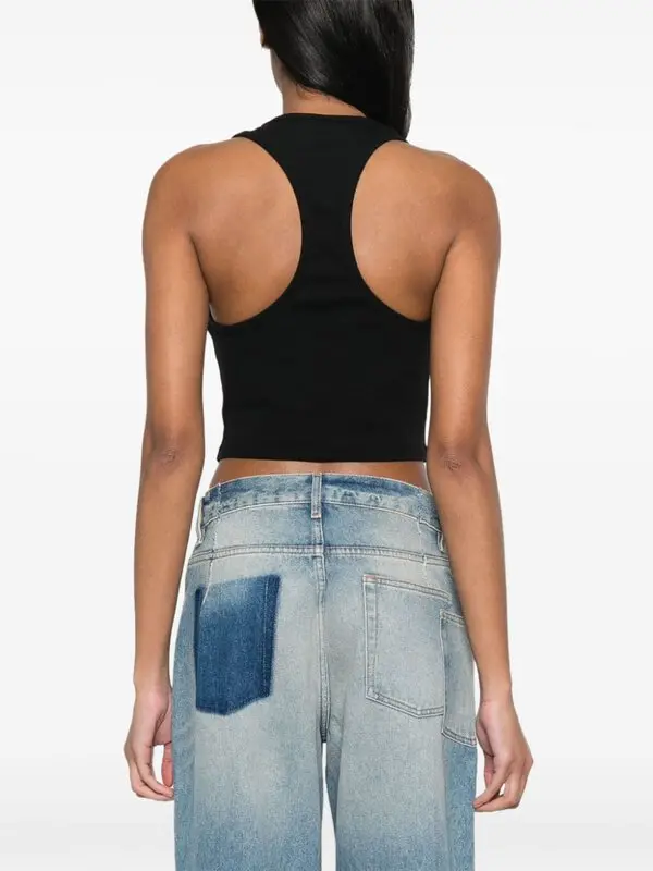 Gauchère Racerback Crop Top - Black