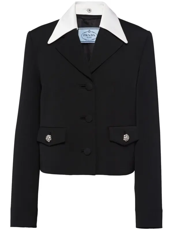 Prada Contrast-trim Wool Blazer