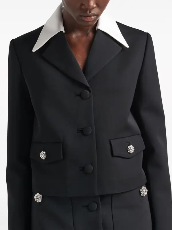 Prada Contrast-trim Wool Blazer