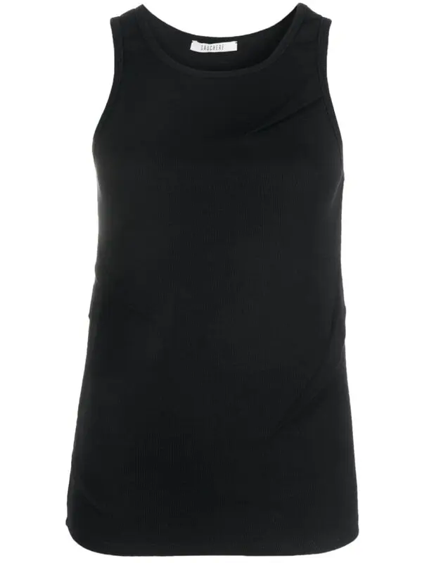 Gauchère Round-neck Tank Top - Black