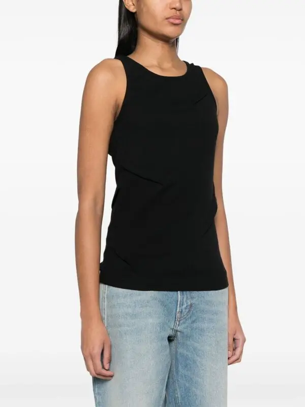 Gauchère Round-neck Tank Top - Black
