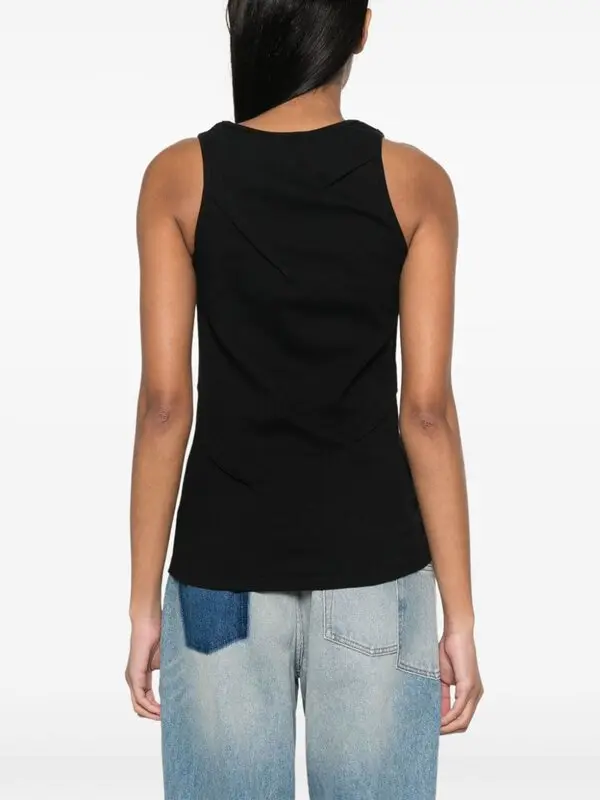 Gauchère Round-neck Tank Top - Black
