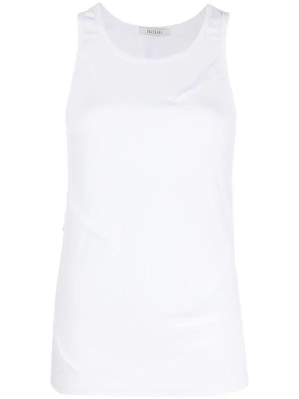 Gauchère Round-neck Tank Top - White