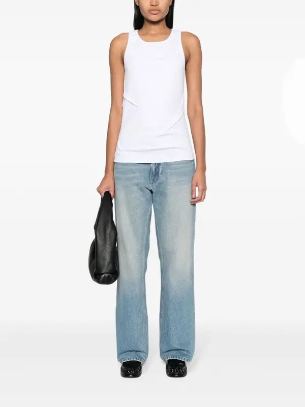 Gauchère Round-neck Tank Top - White