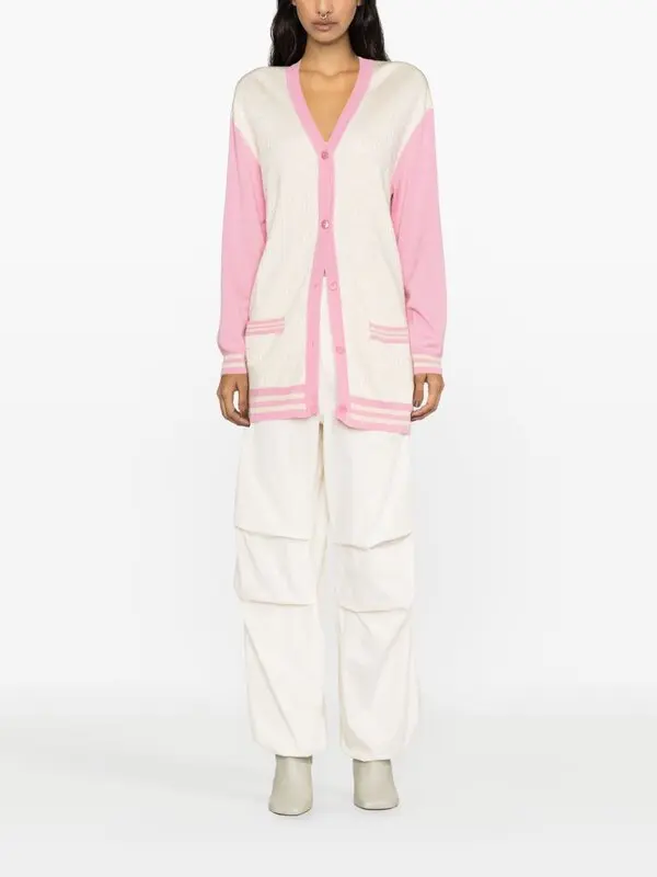 Moschino Monogram-jacquard Virgin Wool-blend Cardigan