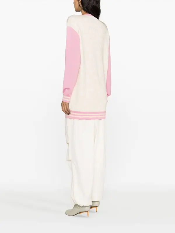 Moschino Monogram-jacquard Virgin Wool-blend Cardigan