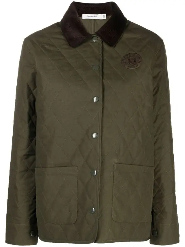 SPORTY & RICH Connecticut Quilted Cotton Jacket - Green