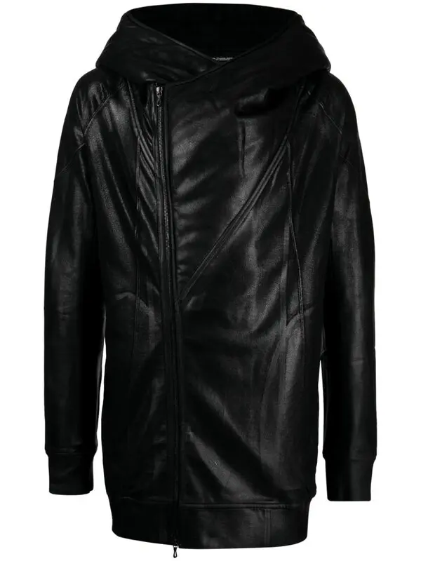 JULIUS Off-centre Faux-leather Jacket