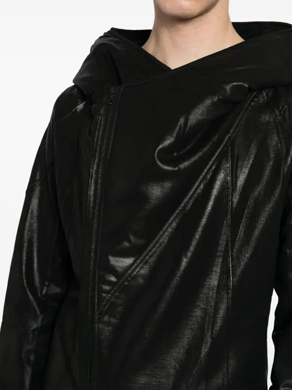 JULIUS Off-centre Faux-leather Jacket