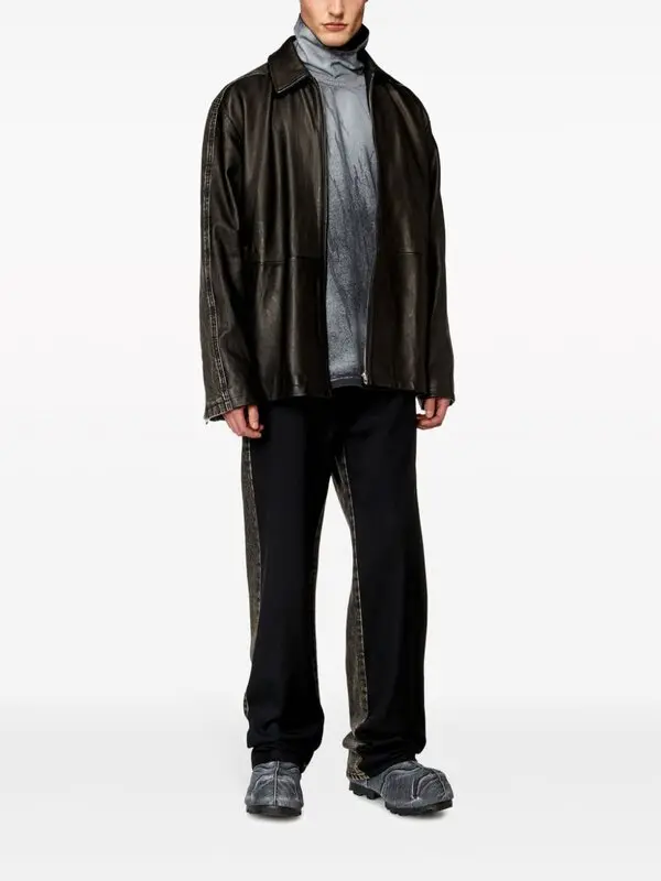 DIESEL® L-stoller Panelled Leather Jacket